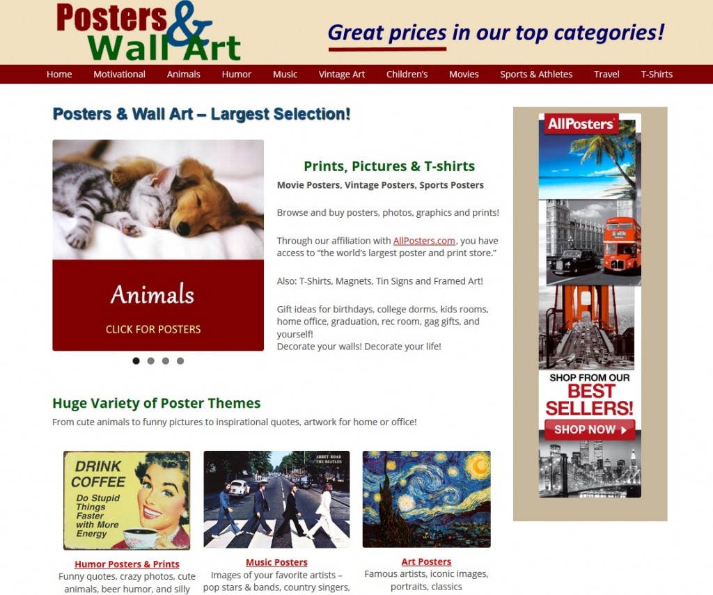 Posters & Wall Art Website Re-Designed
